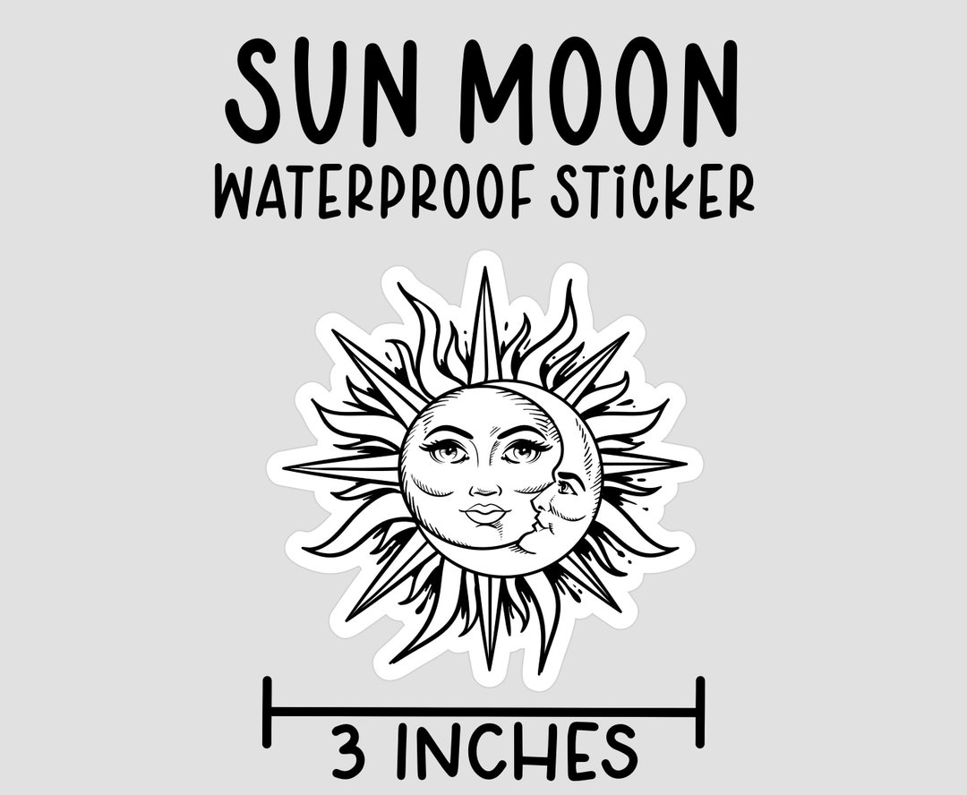 Syzygy Astrology Sticker, Sun Moon Sticker, Waterproof Sticker, Cute ...