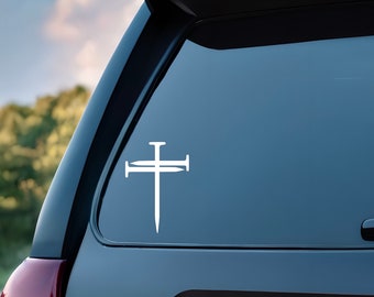 Nail Cross Vinyl Decal Car Window Sticker - Etsy