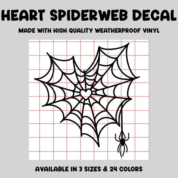 Heart Spiderweb Car Decal - Etsy