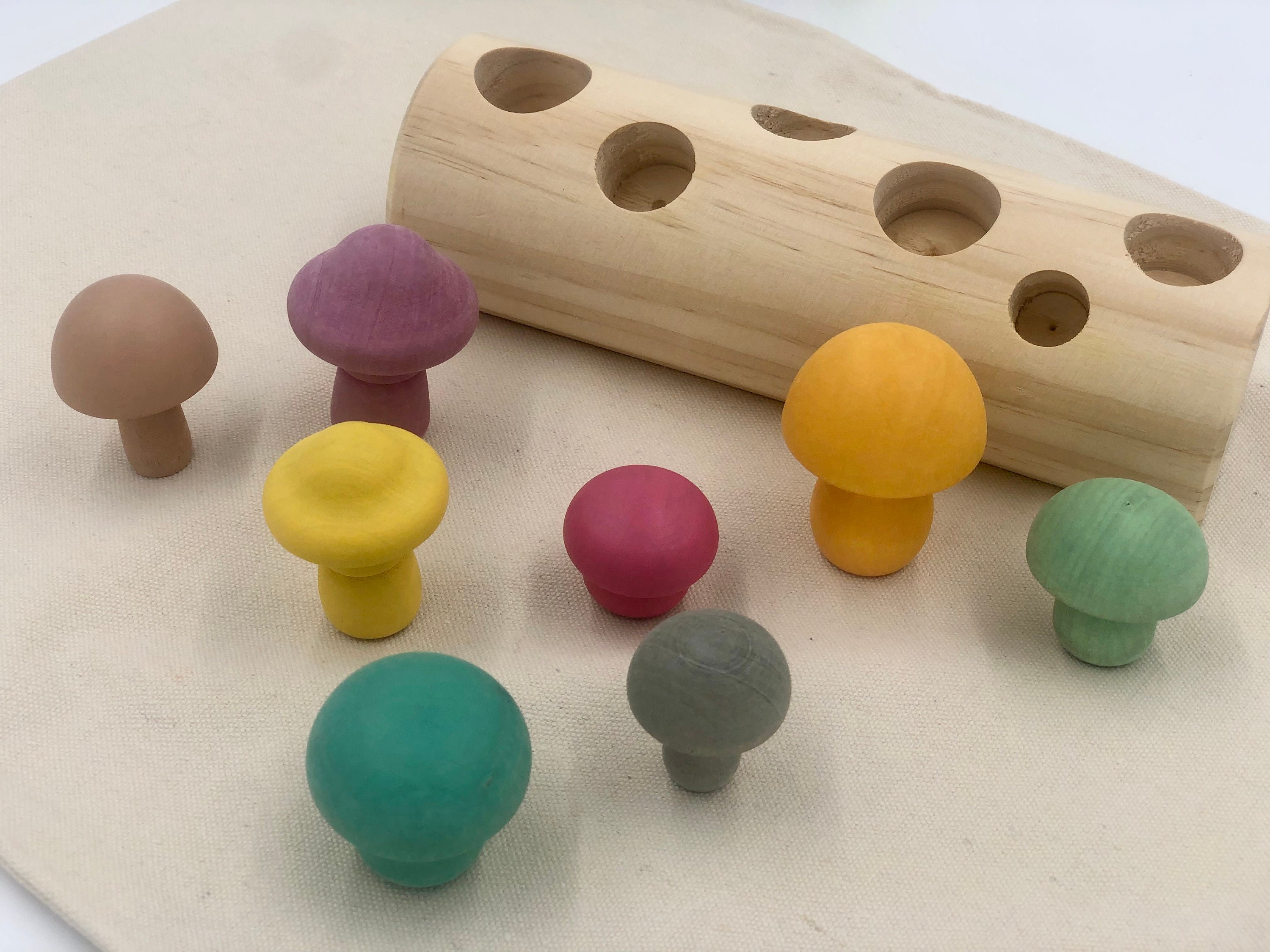 Mushroom Picking Log Game Montessori Educational Wooden Toy - Etsy