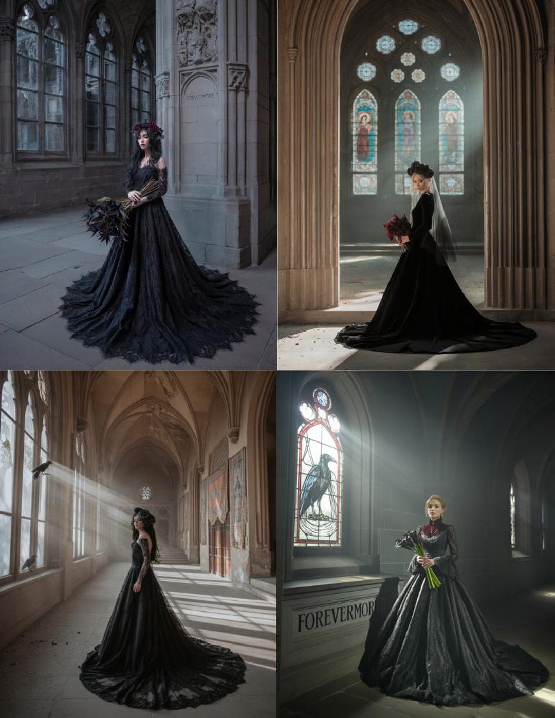 4 Gothic Brides Tags Labels Goth Ephemera Set Junk Journal Scrapbooking ...