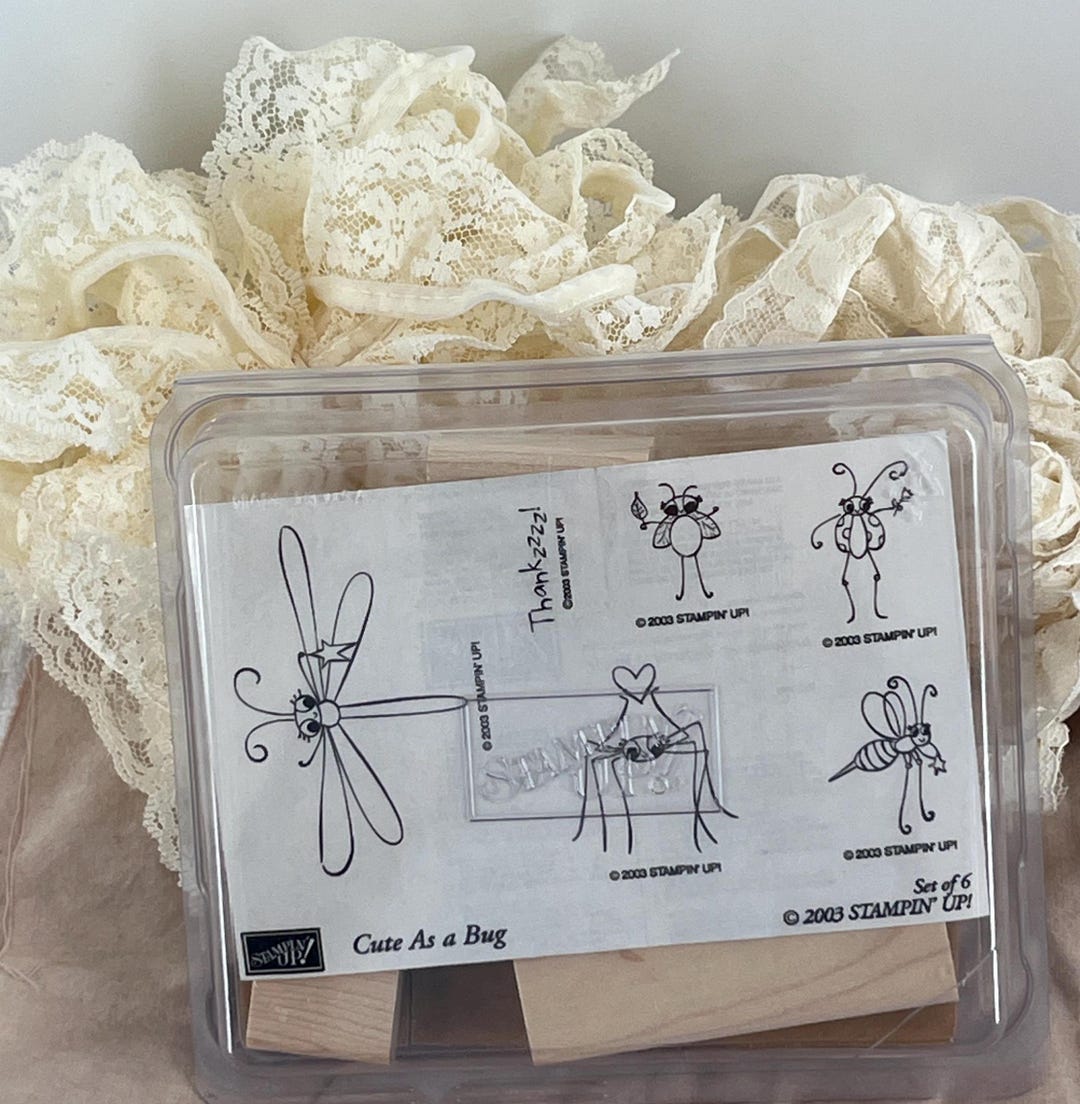2003 Stampin' up Cute as a Bug Rubber Stamp Set of 6 Mounted Used ...