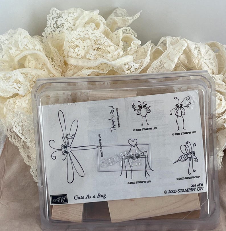 2003 Stampin' up Cute as a Bug Rubber Stamp Set of 6 Mounted Used ...