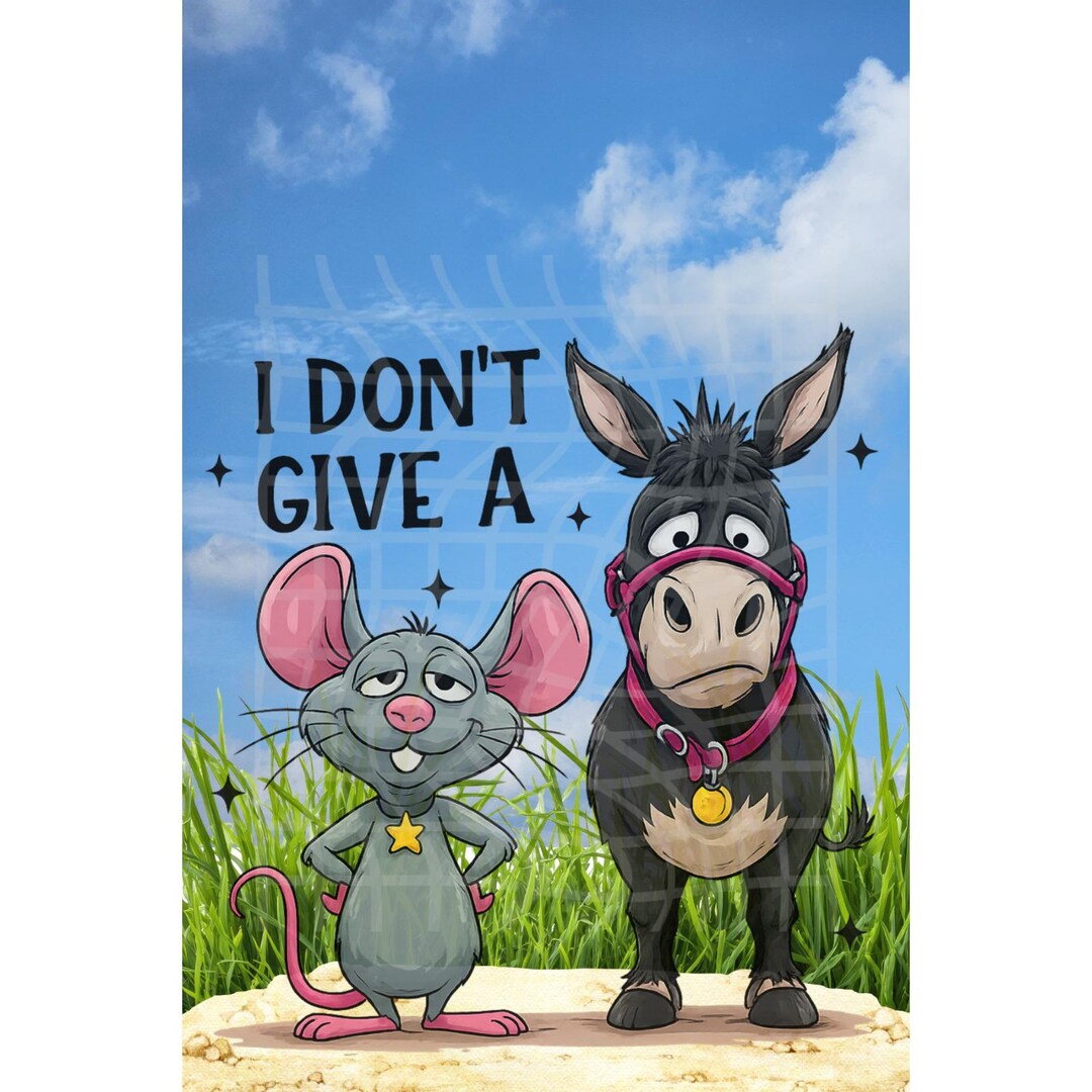 PRINTED Funny Mouse & Donkey Postcard for Mail Junk Journal Scrapbook ...