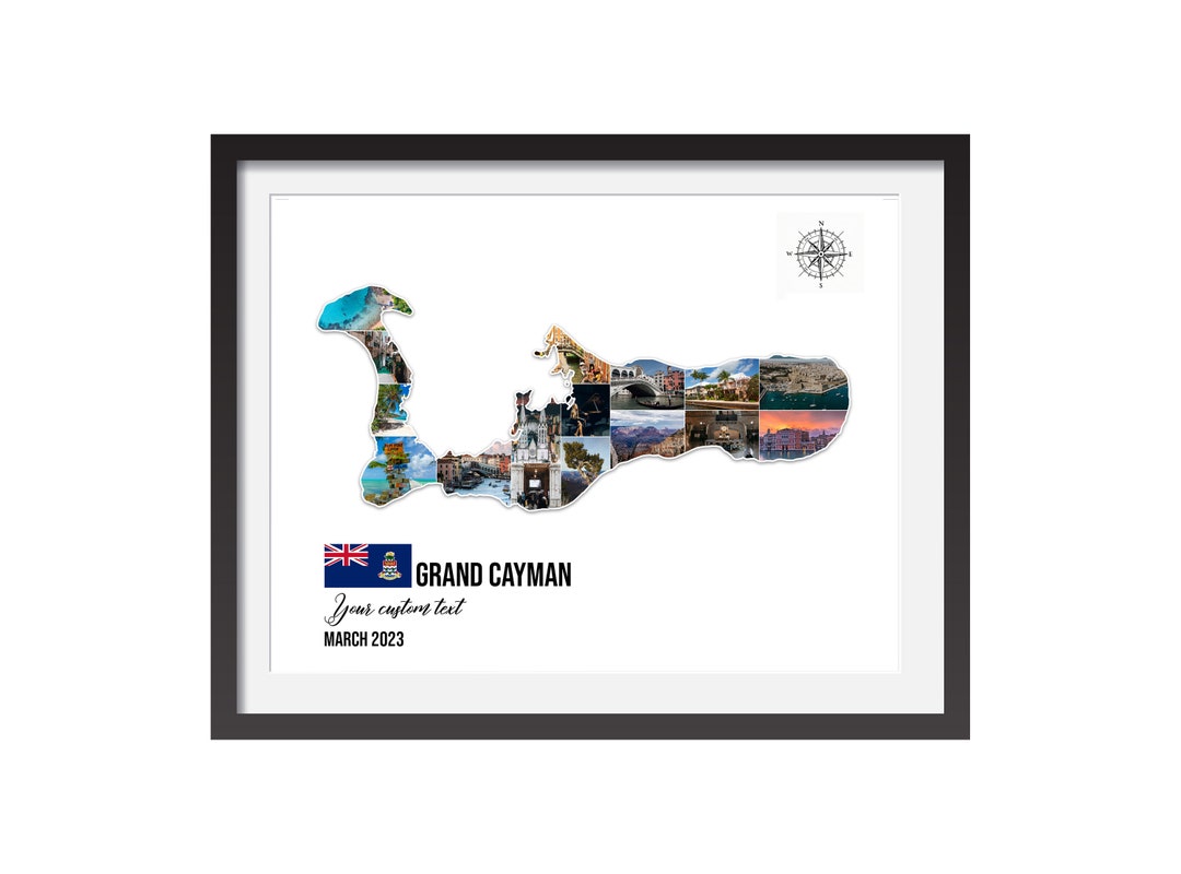 Personalized Grand Cayman Travel Map, Grand Cayman Photo Collage ...