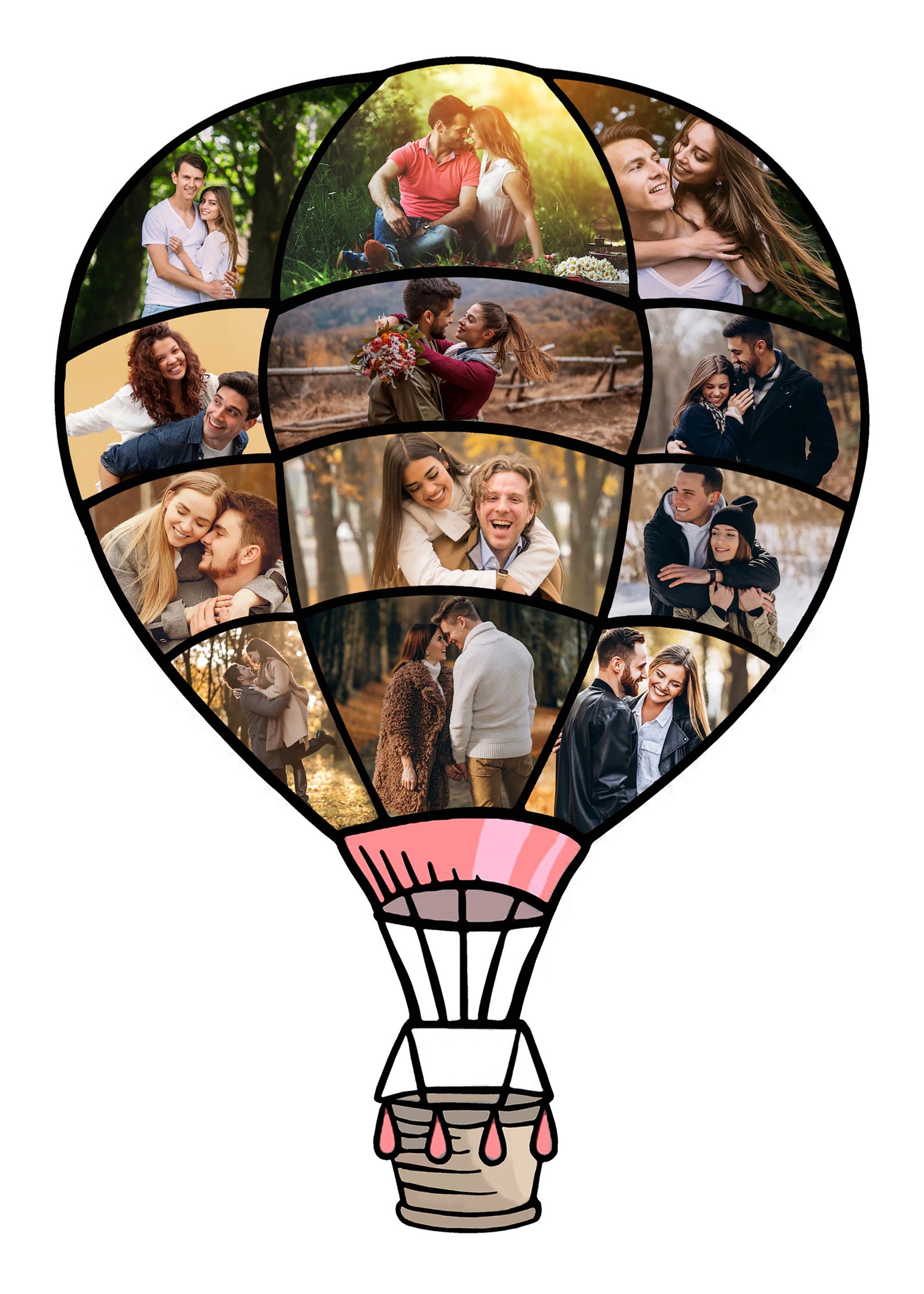 Hot Air Balloon Photo Collage Template in 12x18 - Etsy India