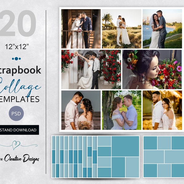 Photoshop Wedding Collage Template - Etsy
