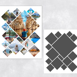 Diamond Photo Collage Template, Personalized Gift (PSD) - Etsy