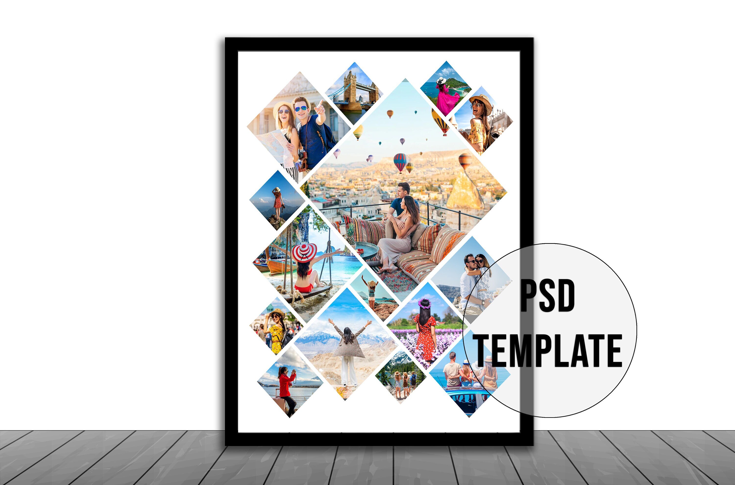 Diamond Photo Collage Template, Personalized Gift (PSD) - Etsy Canada