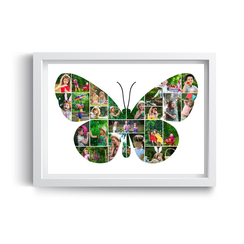 Butterfly Photo Collage Template, Nursery or Friendship Photos (PSD ...