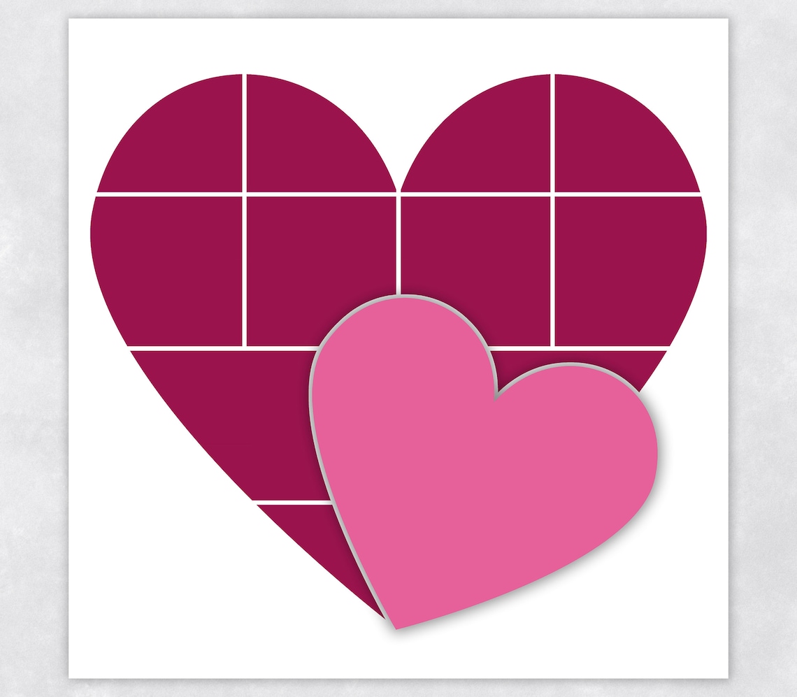 Plantilla de collage de fotos de corazón en 24 - Etsy España