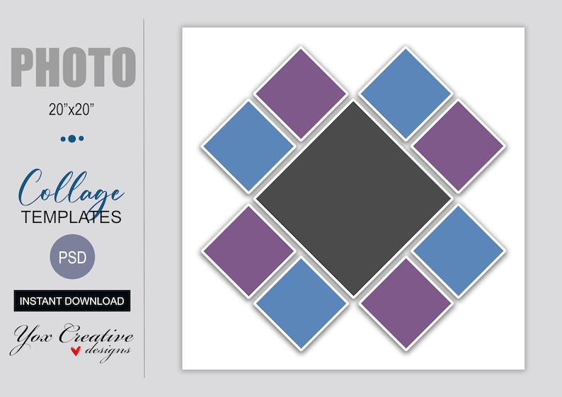 Buy Photo Collage Template in Diamond Shape Photography Portfolio ...