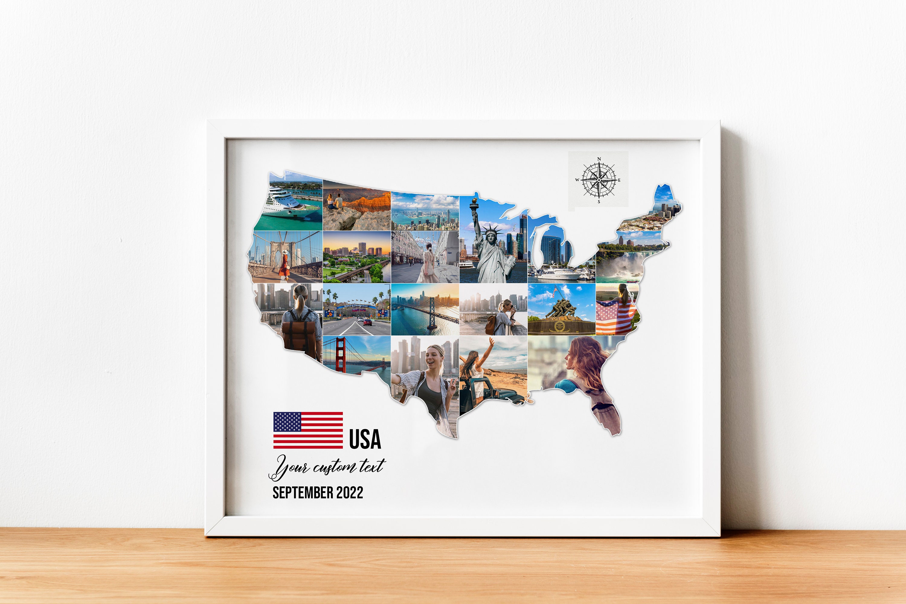 USA Map Collage Vorlage: Reiseandenken (PSD) - Etsy.de