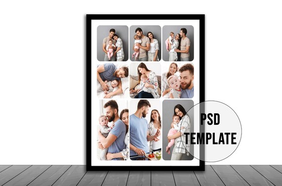 Photo Collage Templates 16x20 12x15 8x10 With Round Corners - Etsy