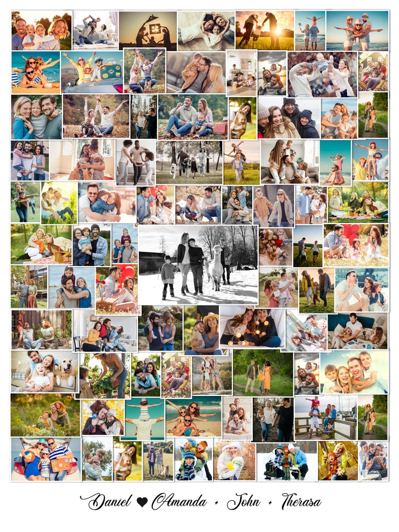 Family Photo Collage Gift 40-150 Photos Personalized Family - Etsy