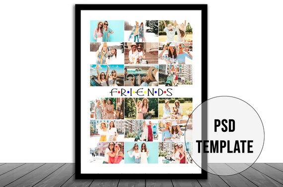Friends Collage Template 16X20 Personalized Gift Gift for - Etsy