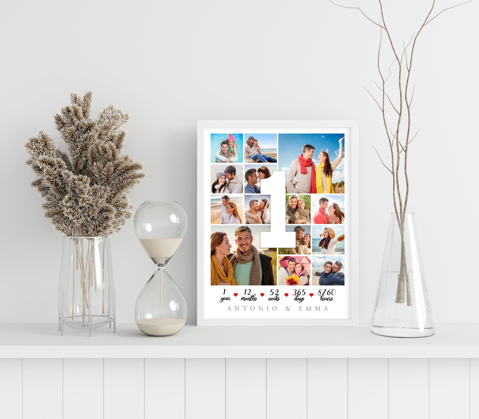 Personalize 1st Year Anniversary Photo Collage Gift 1 Year - Etsy India