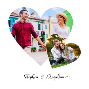 Photo Collage Template in 2 Heart Shapes 18 X 18 - Etsy
