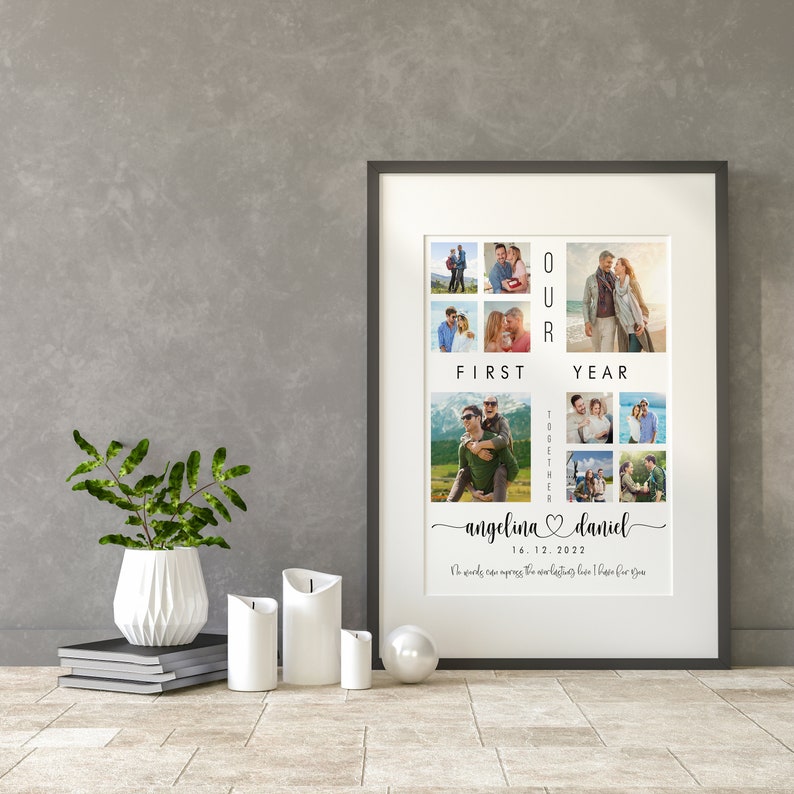 Personalize 1st Year Anniversary Photo Collage 1 Year Wedding - Etsy