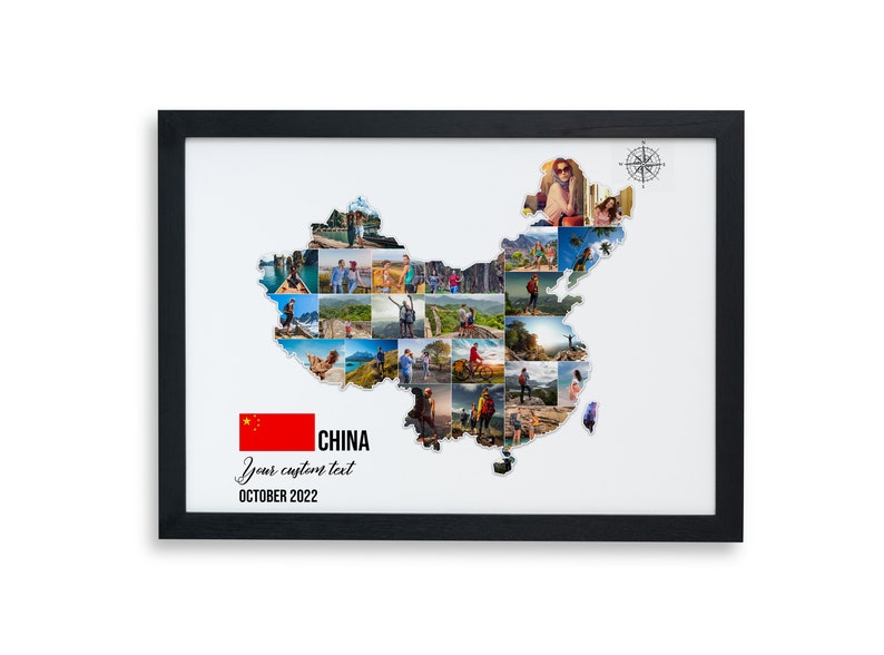 Personalized China Travel Map China Map Photo Collage - Etsy