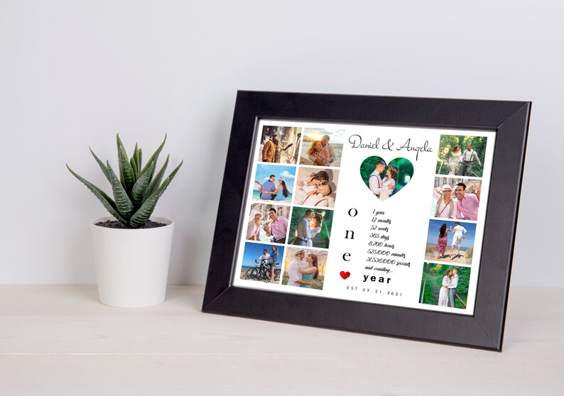 Personalize 1st Anniversary Photo Collage 1 Year Collage Gift - Etsy India