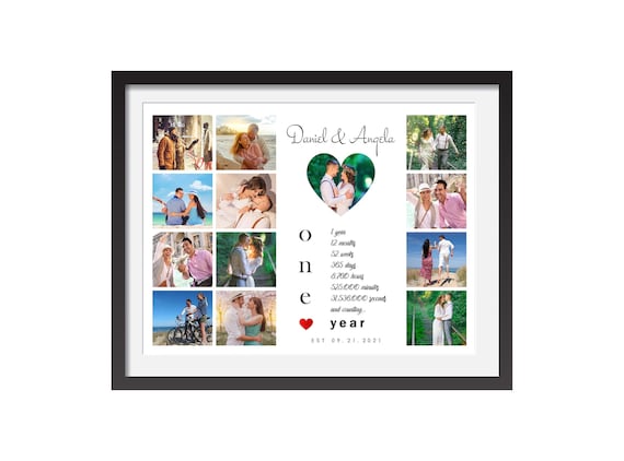 Personalize 1st Anniversary Photo Collage 1 Year Collage Gift - Etsy India