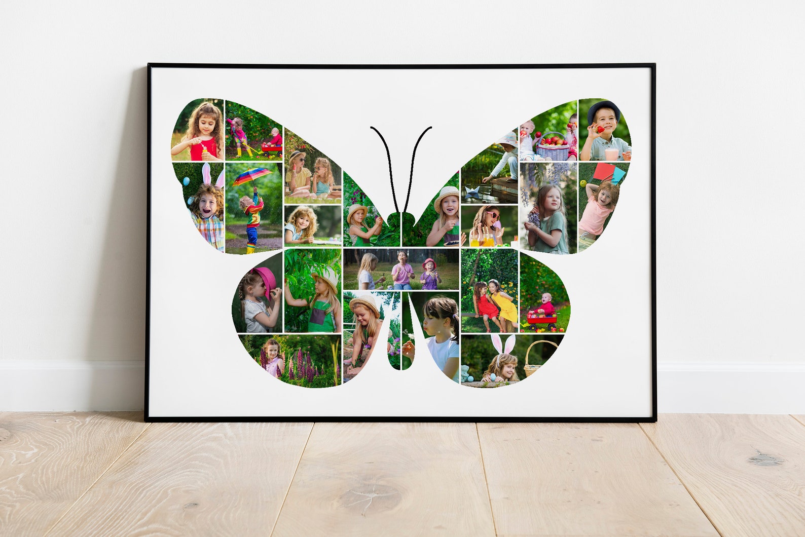 Butterfly Shape Photo Collage Template 12"x16", Scrapbook Template, PSD ...