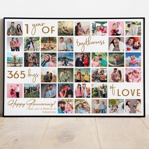 Personalize 1st Year Anniversary Photo Collage Gift, 1 Year Anniversary ...