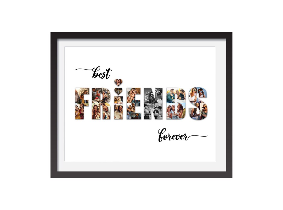 Friends Collage Template 24X30, Personalized Gift for Friend, PSD, Best ...