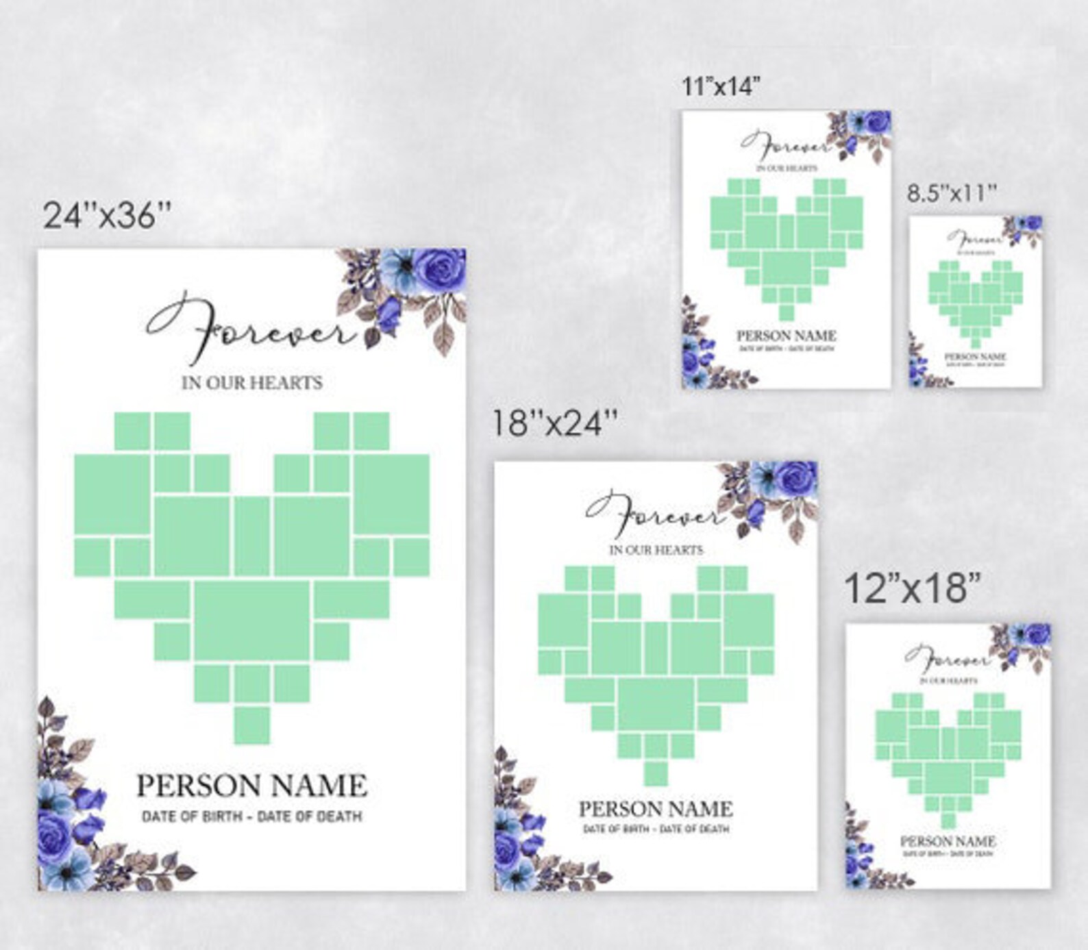 In Loving Memory of Photo Collage Templates in 24 X 36 & - Etsy