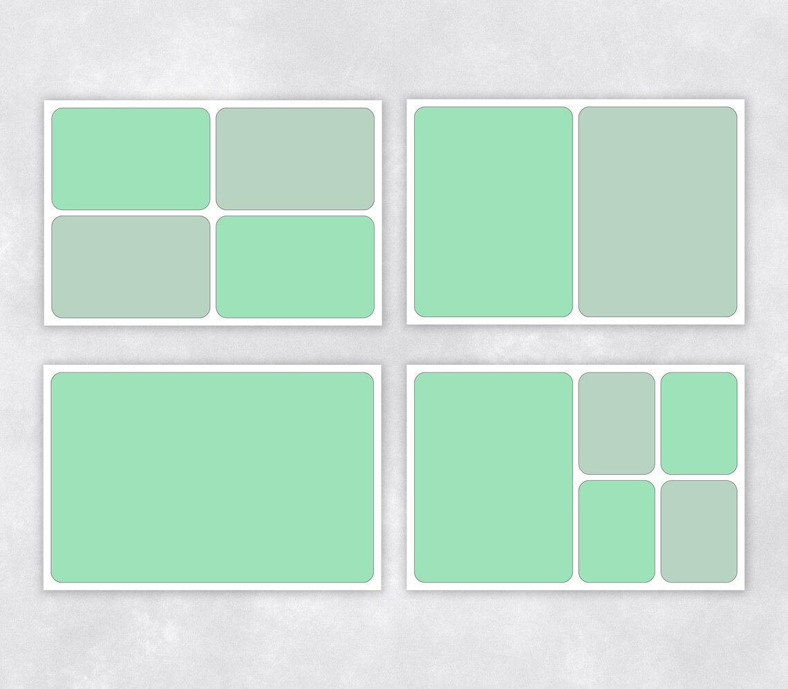 Photo Collage Template Kit in 6x4 8 Rounded - Etsy