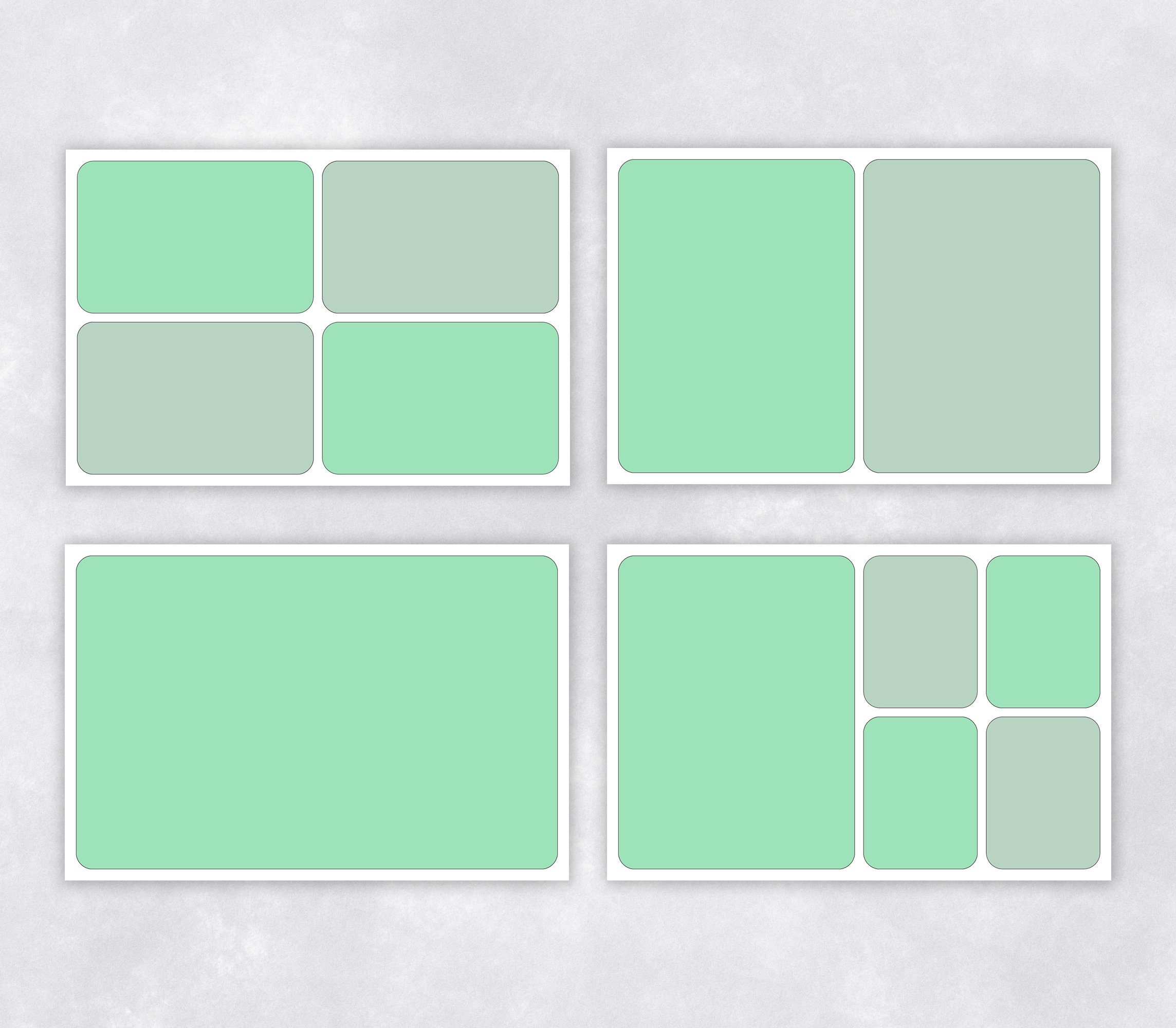 Photo Collage Template Kit in 6x4 8 Rounded - Etsy