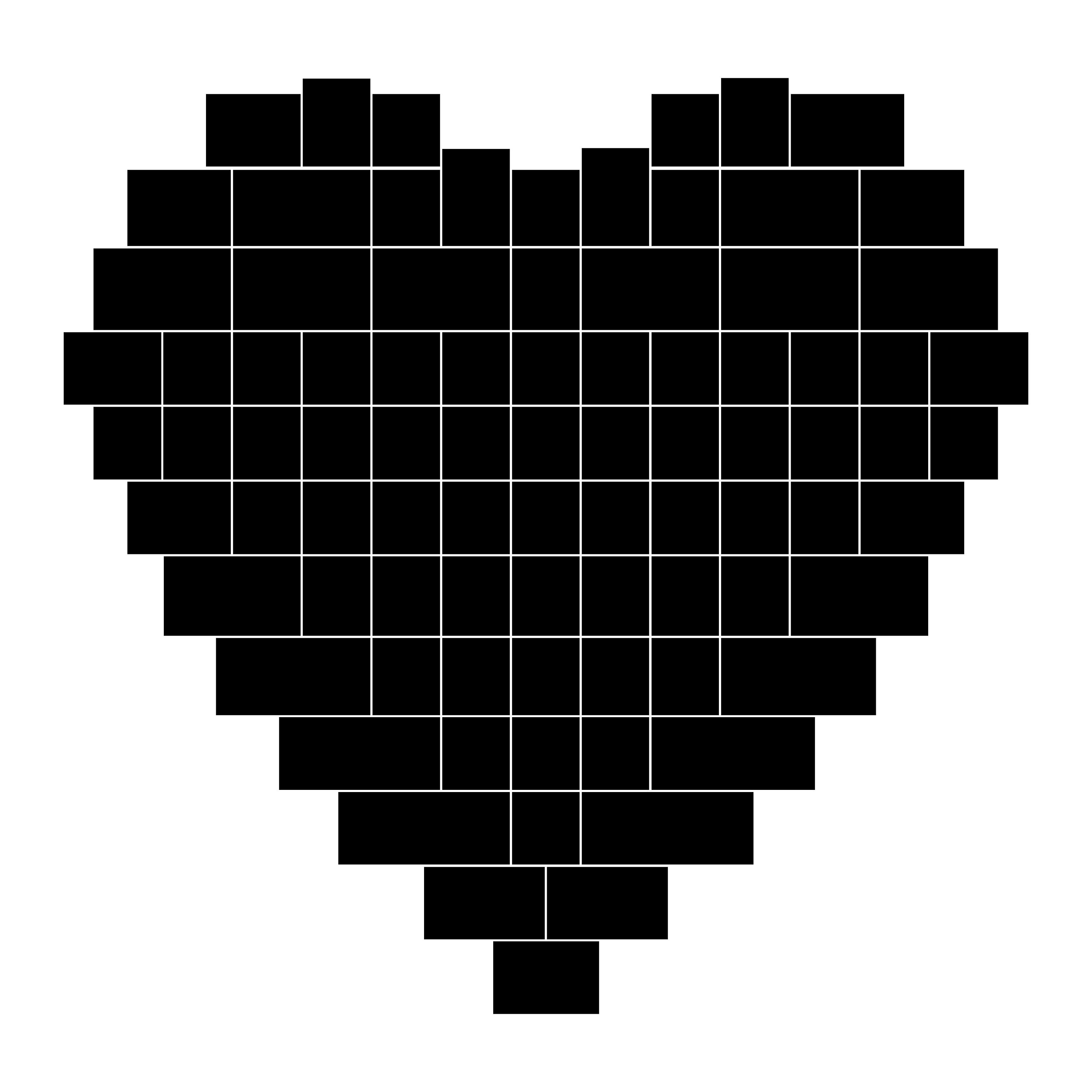 Heart Shape Photo Collage Templates Love Collage Digital | Etsy