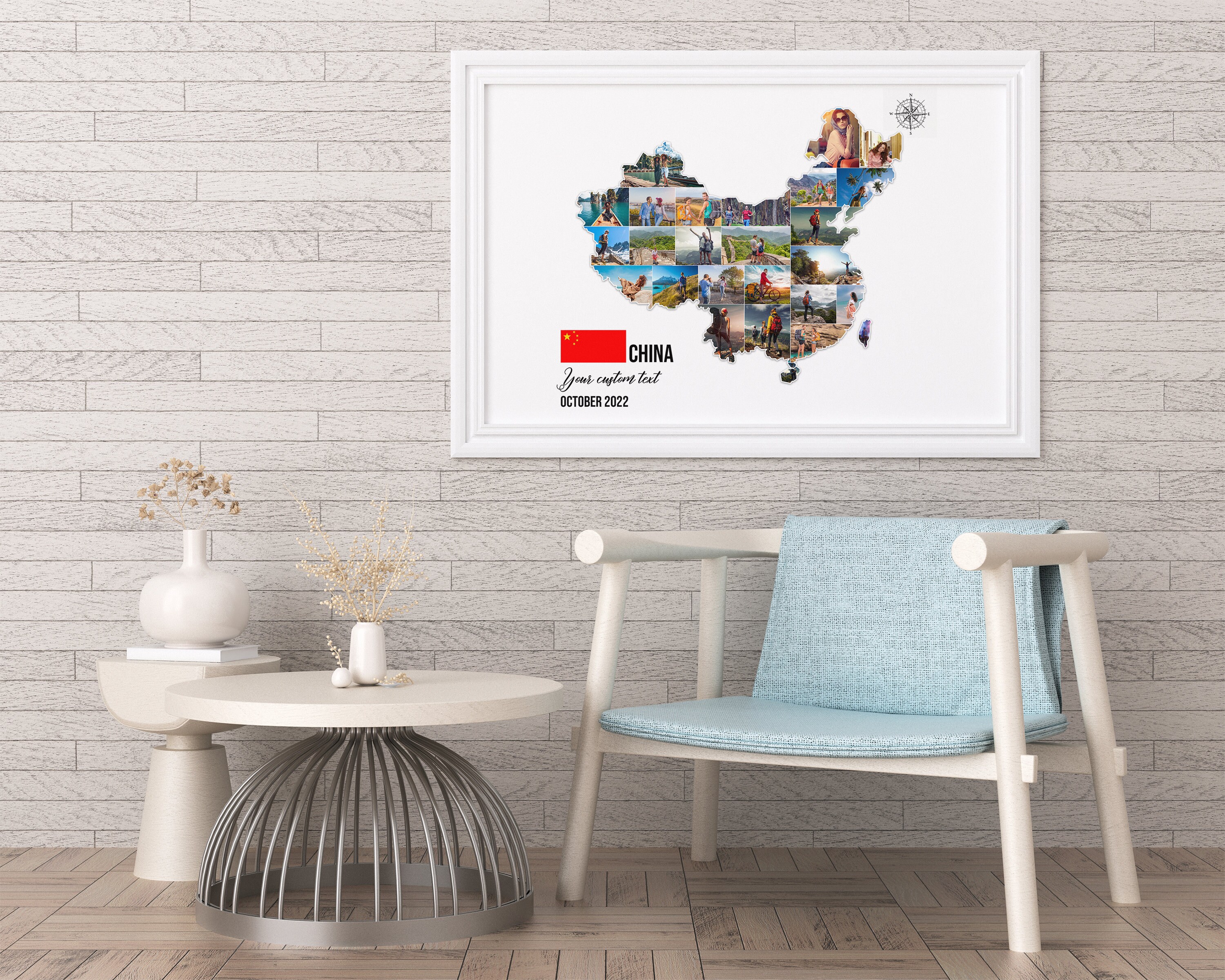 Personalized China Travel Map China Map Photo Collage - Etsy Australia