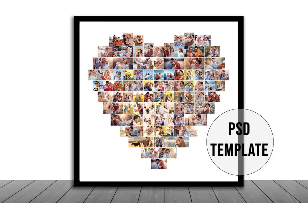 Modèles de collage de photos en forme de coeur | Collage amoureux ...