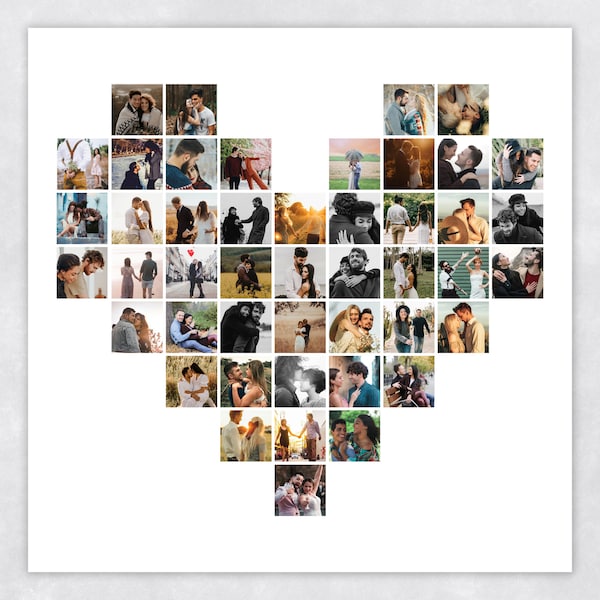Heart Photo Collage - Etsy