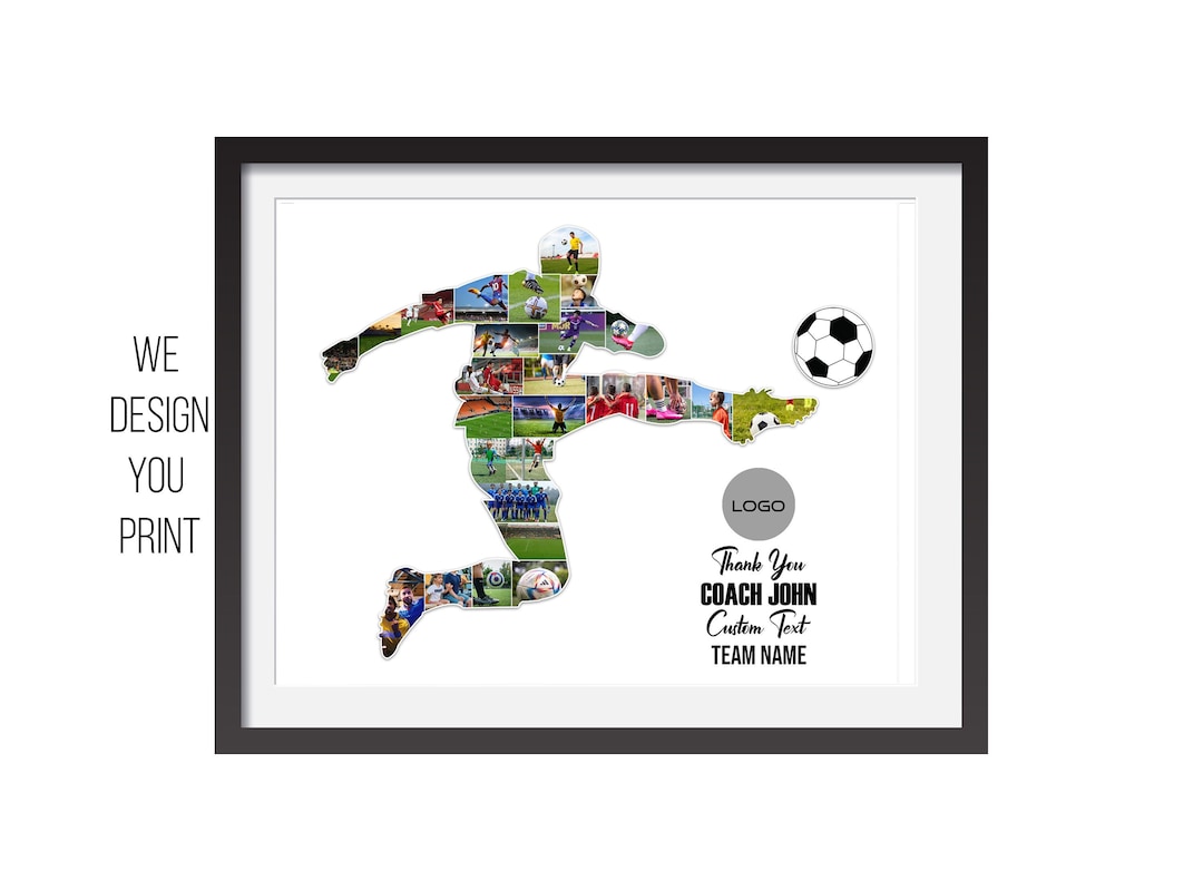 Personalized Soccer Football Team, Photo Collage Gift for Coach, Gift ...