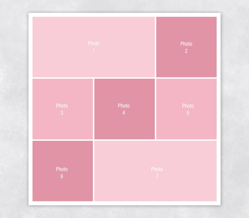 Photo Collage Templates in 4x4 Photoshop | Etsy India