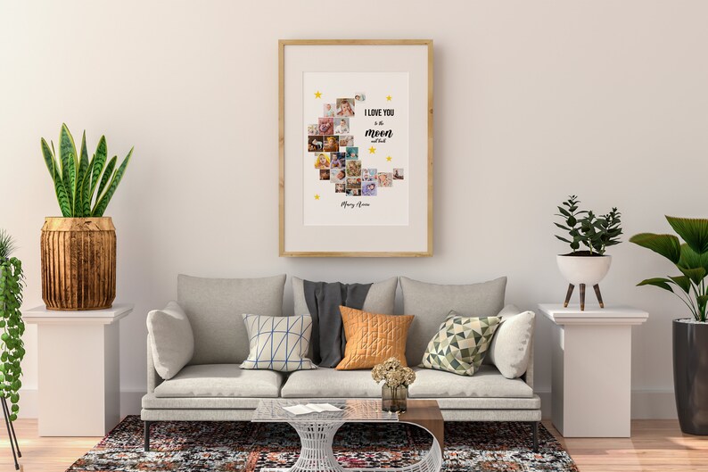 Moon Photo Collage for Wedding Anniversary, Personalized Gift for ...