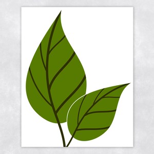 Leaf Photo Collage Template in 8"x10" | 2 Leaves Photo Collage Poster ...