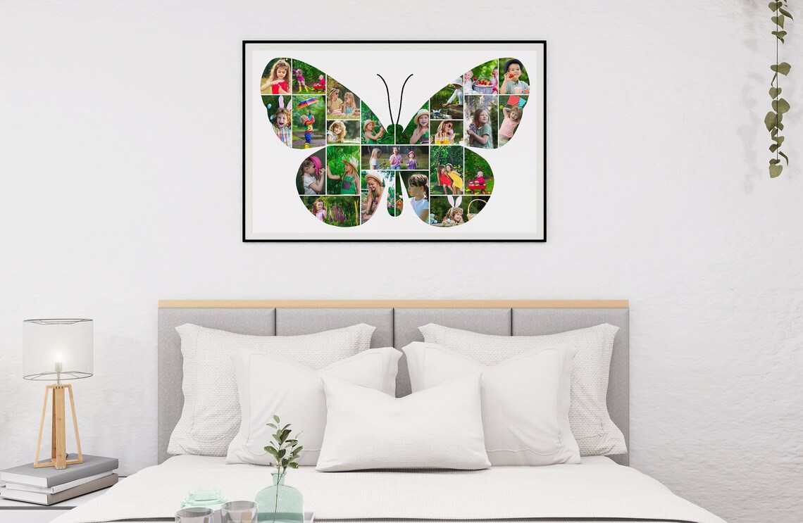 Butterfly Shape Photo Collage Template 12x16 - Etsy India