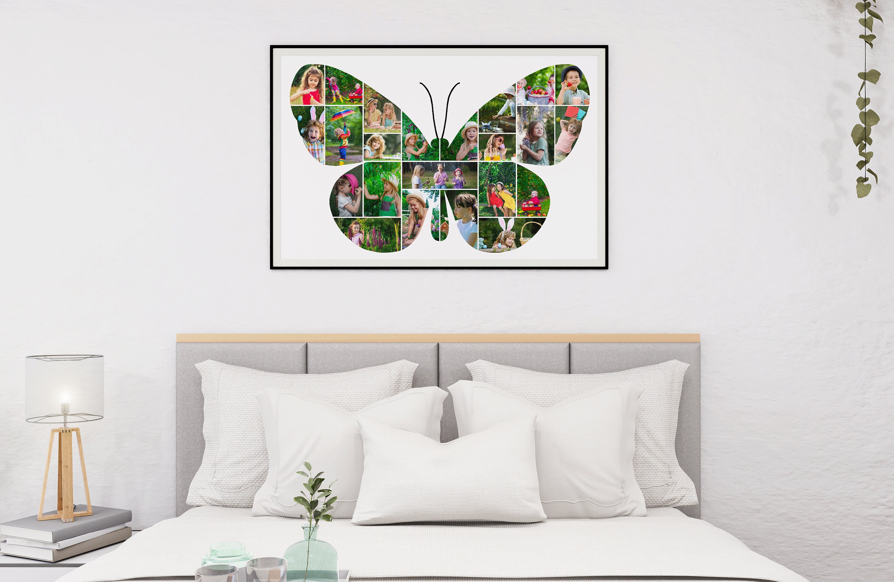Butterfly Shape Photo Collage Template 12x16 - Etsy India