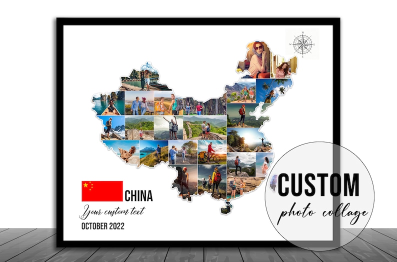 Personalized China Travel Map China Map Photo Collage - Etsy