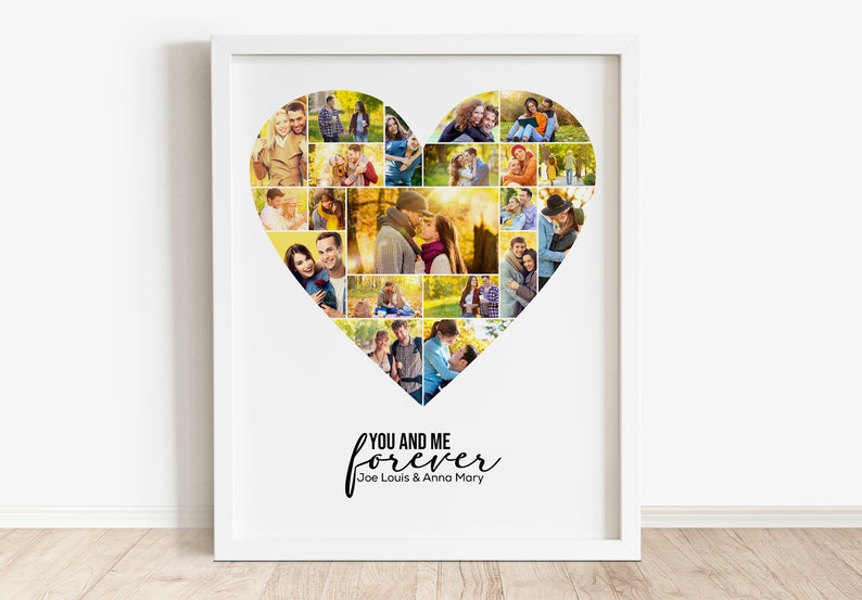 Heart Photo Collage Templates Love Collage Digital Photo - Etsy India