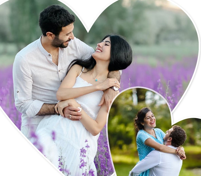 Photo Collage Template in 2 Heart Shapes 18 X 18 - Etsy