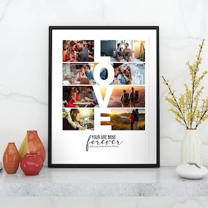 Personalize Love Photo Collage, PSD Template, Love Photo Gift for ...