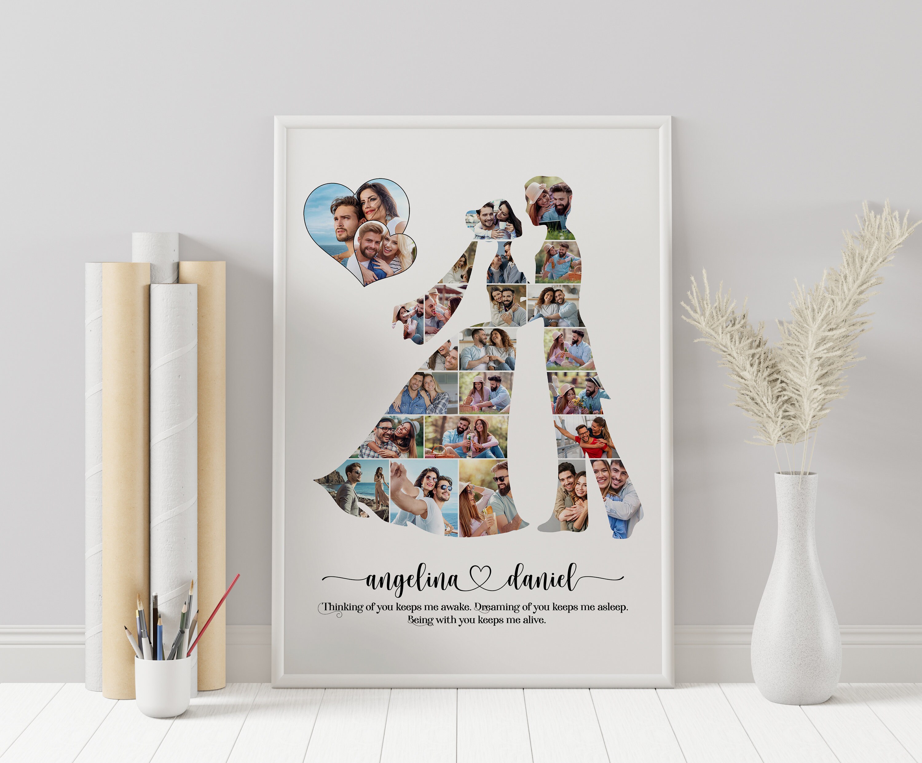 Personalized Couples Love Photo Collage, Wedding Anniversary Collage ...