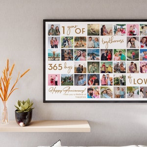 Personalize 1st Year Anniversary Photo Collage Gift, 1 Year Anniversary ...