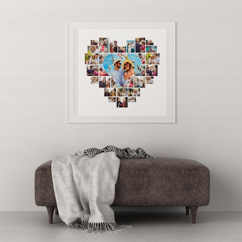 Heart Photo Collage Templates Love Collage Digital Photo - Etsy