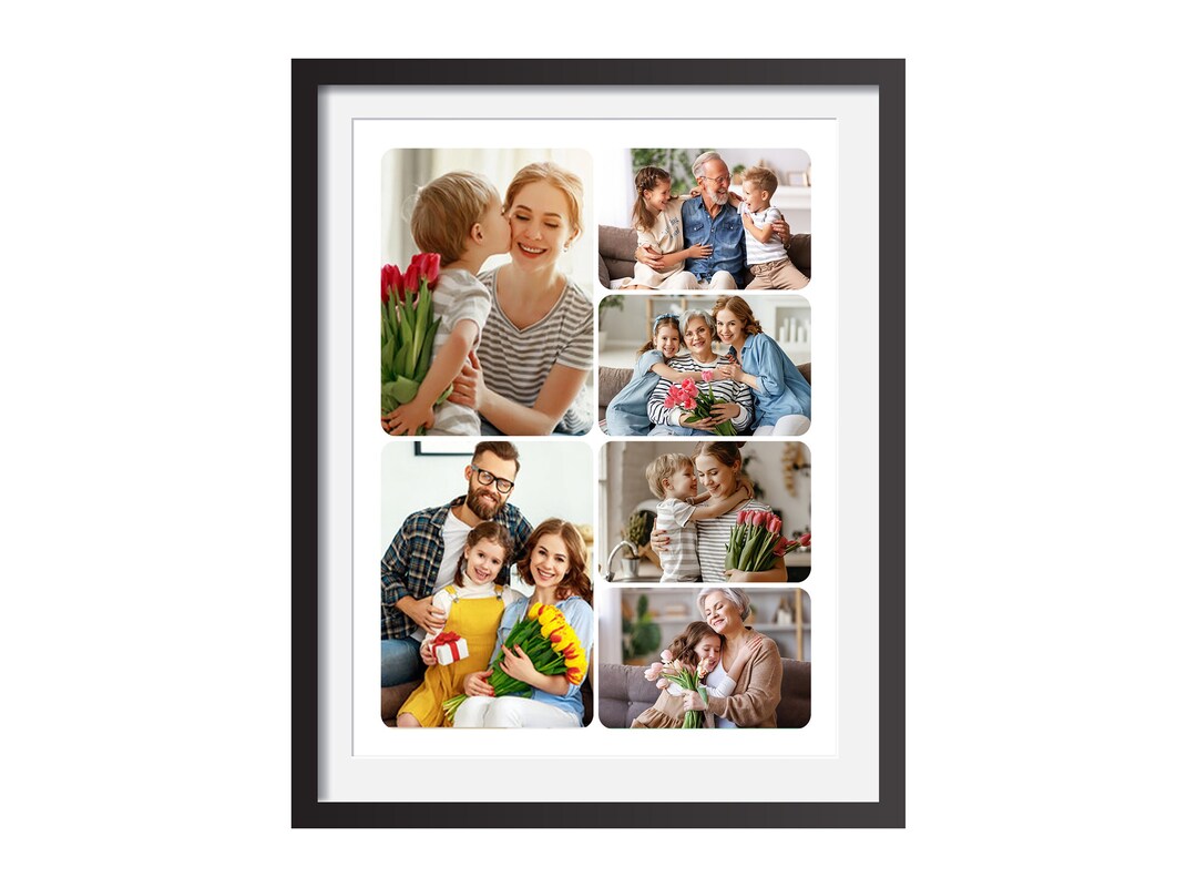 Photo Collage Templates 16x20, 12x15, 8x10 With Rounded Corners ...
